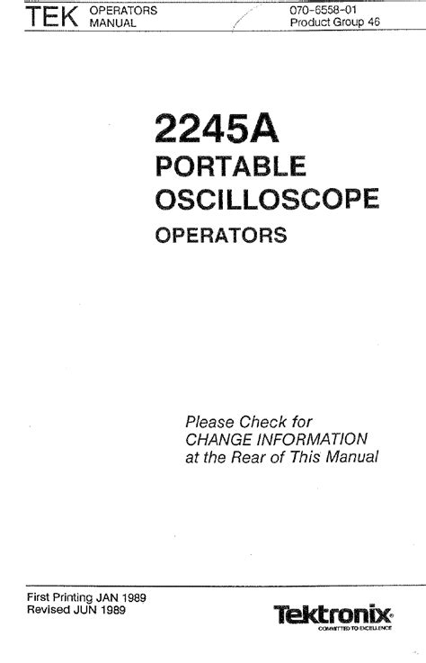 Tektronix 2245a Users Manual
