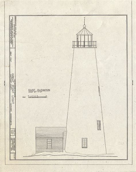 Blueprint Habs Mass10 Nant73 Sheet 5 Of 6 Great Point Lighthouse