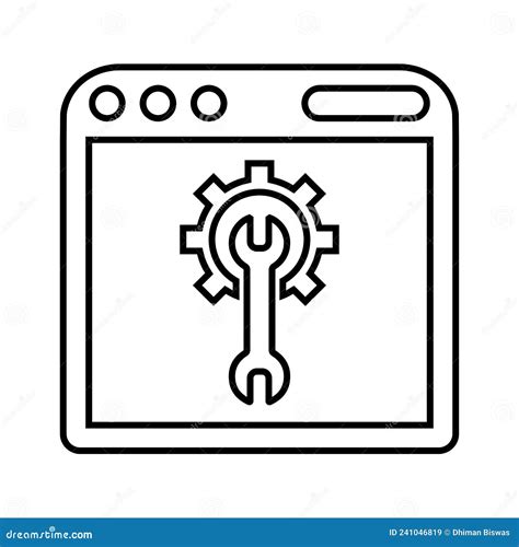 Optimization Website Settings Outline Icon Line Art Vector Stock