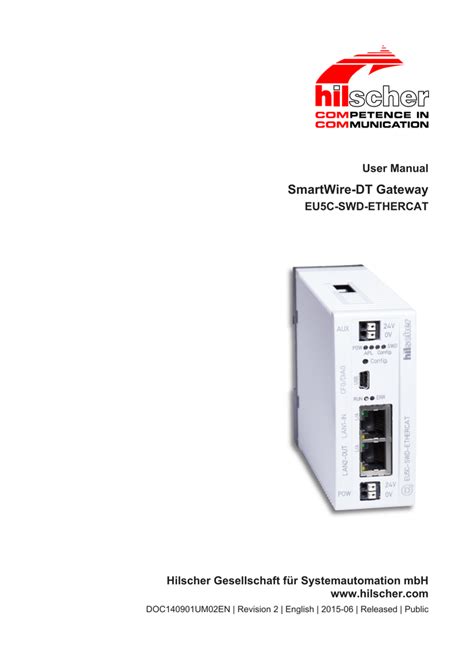Hilscher Eu5c Swd Ethercat Gateway Ethercat Slave To Smartwire Dt
