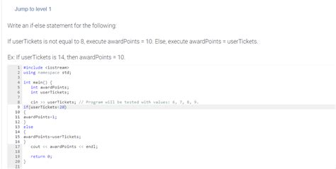 Solved Jump To Level Write An If Else Statement For The Chegg