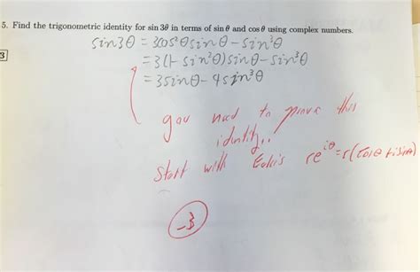 Solved Find The Trigonometric Identity For Sin 3 Theta In