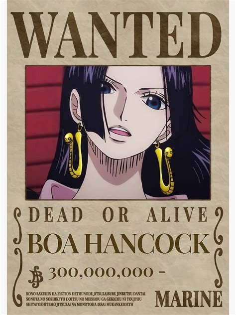 Wanted Boa Hancock Poster For Sale By Tactictuc Redbubble