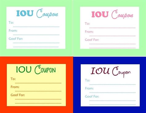 Fun Printable Iou Template