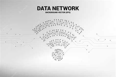Premium Vector Vector Dot Connect Line Circuit Board Style Mobile Data Icon Concept For Wi Fi
