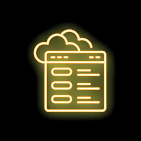 Neon Yellow Cloud Computing Web Data Storage Icon 52851554 Vector Art