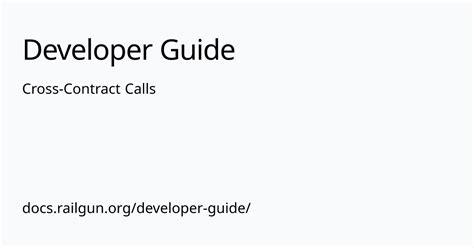 Cross Contract Calls Developer Guide
