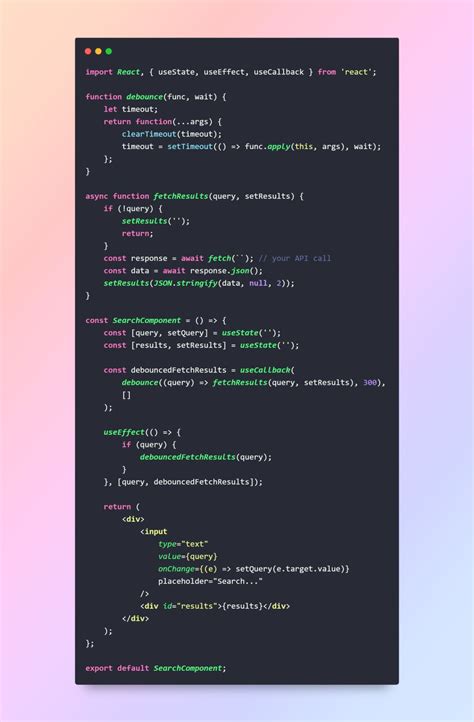 react javascript tips learn debounce useeffect usecallback