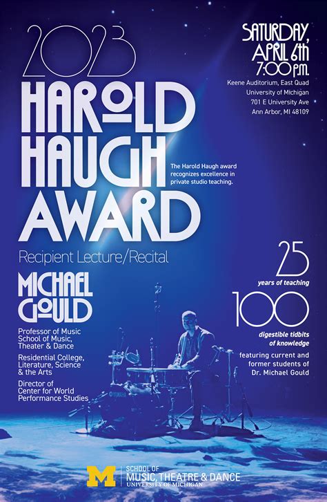 Michael Gould To Deliver Harold Haugh Award Lecture And Recital