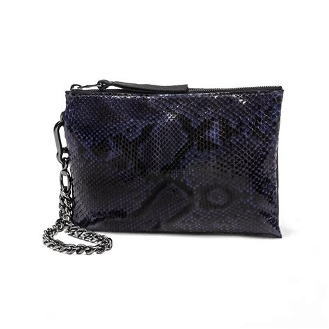 Jolene Wristlet In Blue Python — Musick