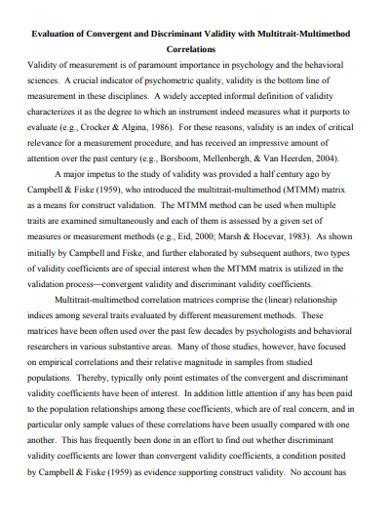 Convergent Validity Examples To Download