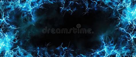 Dynamic Electric Blue Energy Border With Dark Center Perfect For Sci