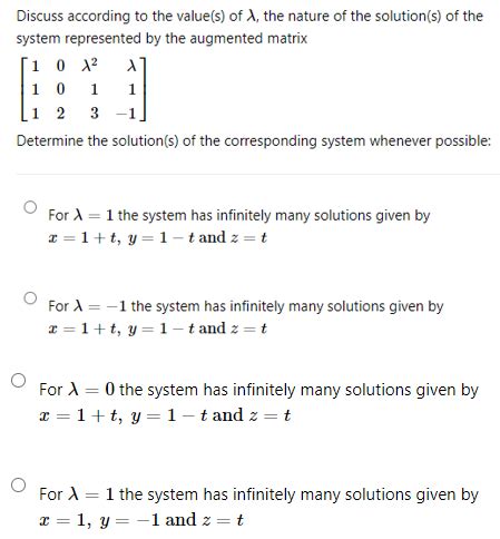 Solved Discuss according to the value s of λ the nature of Chegg com