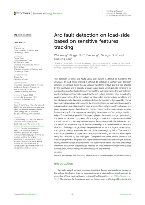 Pdf Arc Fault Detection On Load Side Based On Sensitive Features Tracking