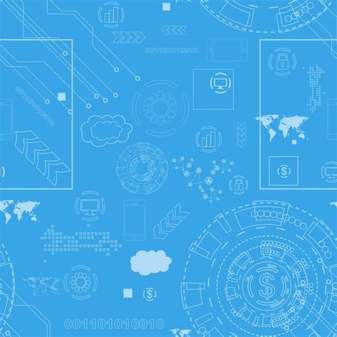 Premium Vector Tech Engineering Seamless Drawing Background