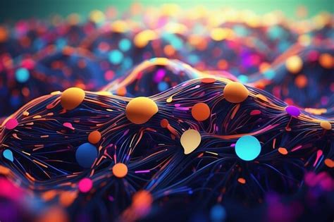 Abstract Neural Network 3d Illustration Big Data Concept Global