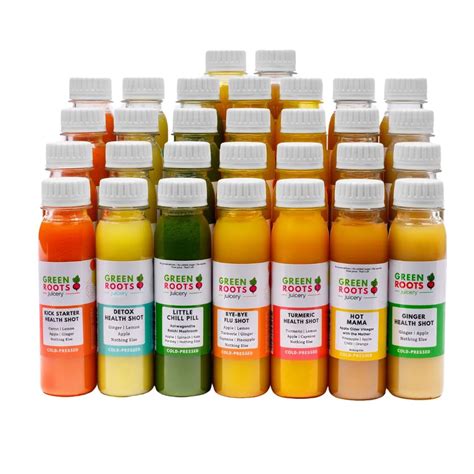 Green Roots Juicery 1 Month Supply Health Shot Box