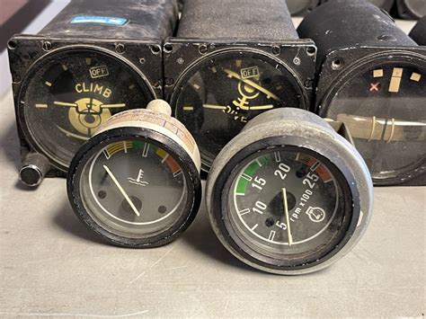 Group Of 7 Vintage Aircraft Indicators Includes Cf Electric