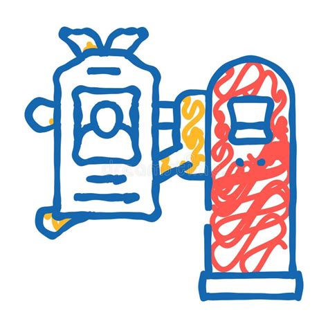 Pass Key For Entry To Canteen Icon Doodle Illustration Stock Illustration Illustration Of