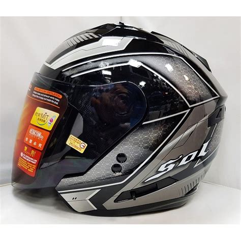 頭等大事安全帽 Sol So 7 So7 星際 黑銀 3 4罩 雙d扣 雙鏡片 Led燈 全可拆內襯送獨家好禮 免運 蝦皮購物