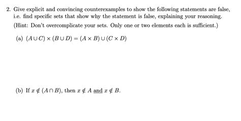 solved 2 give explicit and convincing counterexamples to