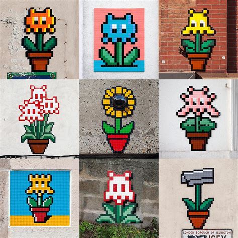 Bit Street Mosaics By The Evasive Artist Invader