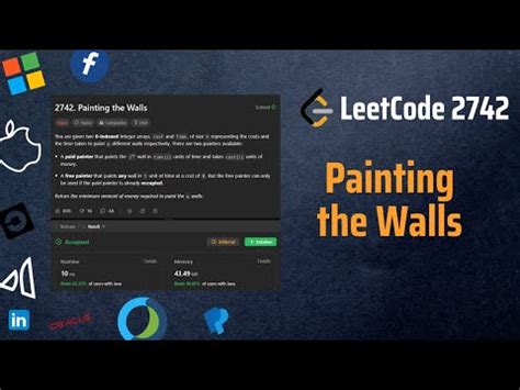 Painting The Walls Dynamic Programming LeetCode Hard In Mins Explained YouTube