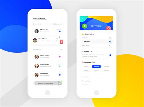 Notifications Settings App Free PSD Freebie Supply