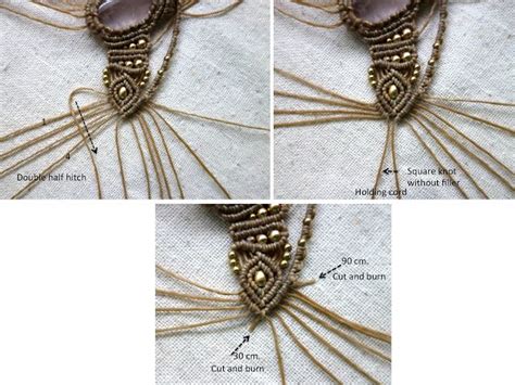 Free Macrame Tutorial And Pattern Macrame Jewelry Tutorial Primitive Necklace Macrame Tutorial