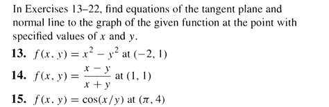 Solved In Exercises 13 22 Find Equations Of The Tangent Chegg Com