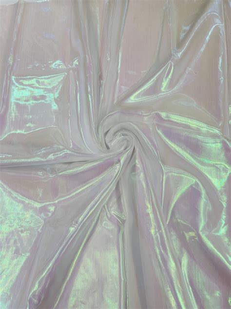 Iridescent Pearl White Organza Fabric Sheer 58 Wide By The Yard Etsy