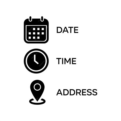 Premium Vector Address Time And Date Icon Vector Event Elements