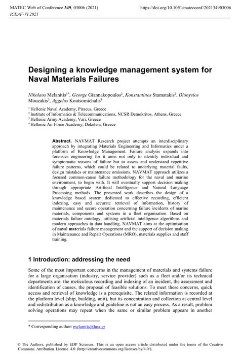 Pdf Designing A Knowledge Management System For Naval Materials Failures
