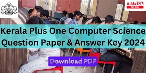 Plus One Computer Science Question Paper 2024 With Answer Key