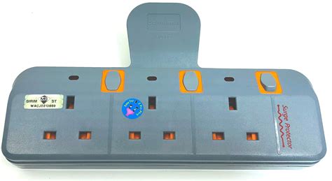 3 Way 4way T Adaport 3pin Socket Extension Plug Neon Indicator Surge Protector Sirim Approved