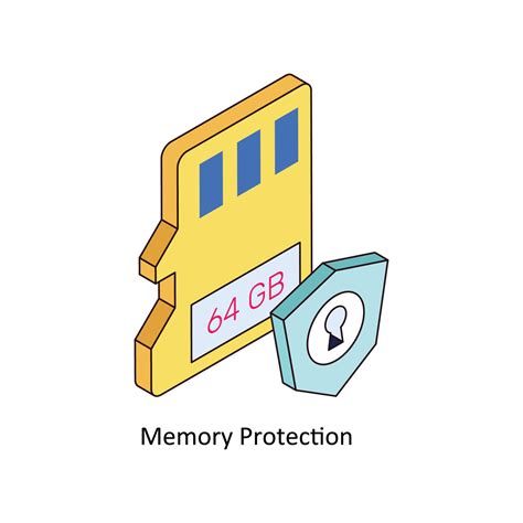 Memory Protection Vector Isometric Icons Simple Stock Illustration