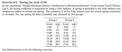 Solved Exercise 92 Testing For Lack Of Fit In The