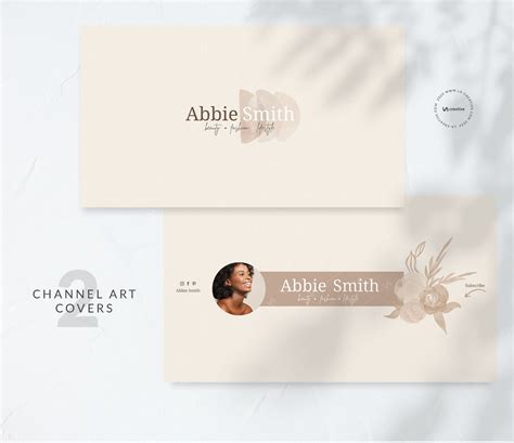 YouTube Channel Kit Editable Canva Template Modern Nude Etsy
