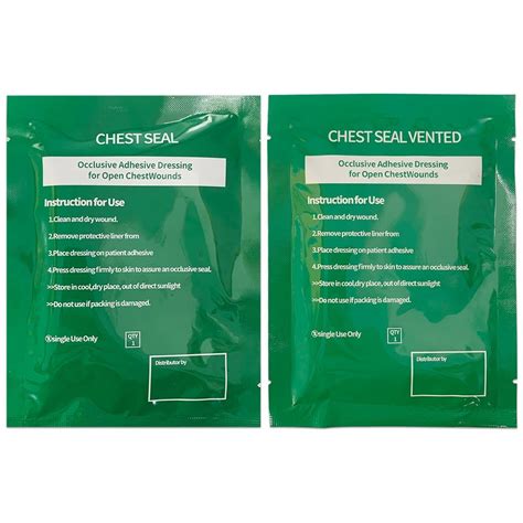 Emergency Wound Dressing Occlusive Vented Chest Seal Chest Seal And