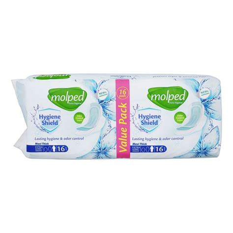 Purchase Molped Maxi Thick Hygiene Shield Extra Long 16 Pads Value Pack Online At Special