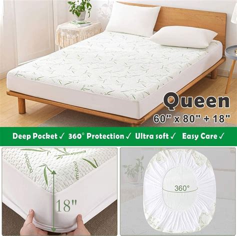 Bamboo Mattress Protector Extra Deep Pocket Breathable Waterproof