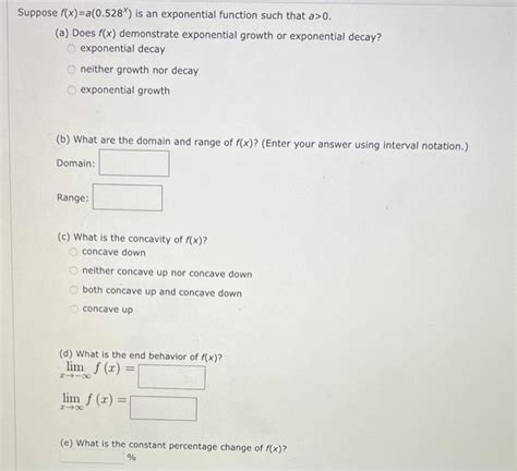 Solved Suppose F X A X Is An Exponential Function Chegg