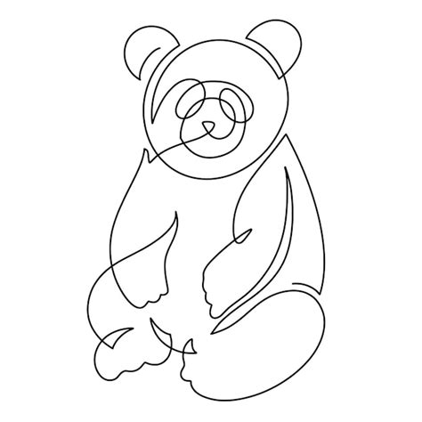 Premium Vector Vector Continuous One Line Panda Illustration