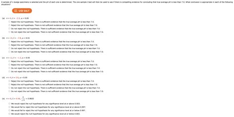 Solved situations a n 6 t 2 5 α 0 05 Reject the null Chegg com