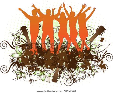 Grunge Party People Stock Vector Royalty Free 68659528 Shutterstock