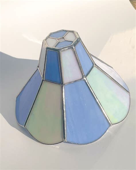 달곰글라스🌙🐻💖 스테인드글라스 유리공방 ⠀ ⠀ ⠀ ⠀ 달곰글라스 기본 8각조명〰🩵 요렇게 이단으로 된 조명을 계속 만들고 싶었는데 바빠서 미루고 미루다 드디어