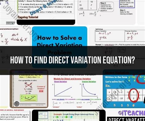Finding The Direct Variation Equation Mathematical Approach
