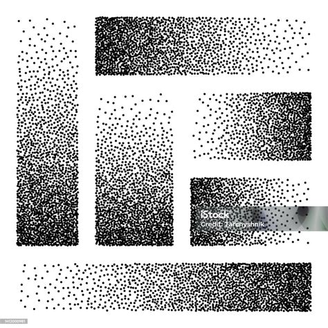 스티플 패턴 점선 직사각형 디자인 요소 도트 플로팅 도트워크 드로잉 도트를 사용하여 차도 픽셀 분해 임의의 하프톤 효과 백색