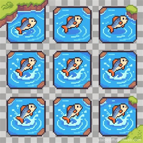 Pixel Art Fish Sprite Sheet Prompts Stable Diffusion Online