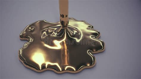 Gold Liquid Flow Transition From Metallic Surface In 3d Animation Stock Video Video Of Gold